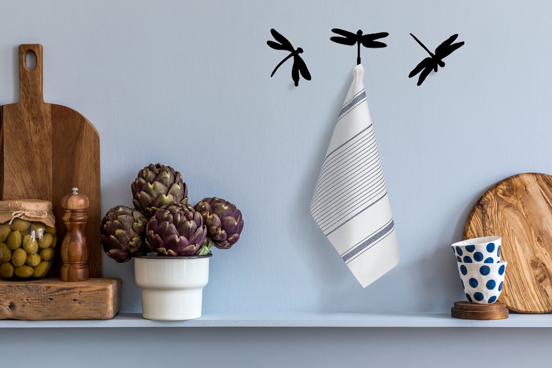 Dragonfly Towel Hooks: Metal Wall Decor, Set of 5 - Etsy
