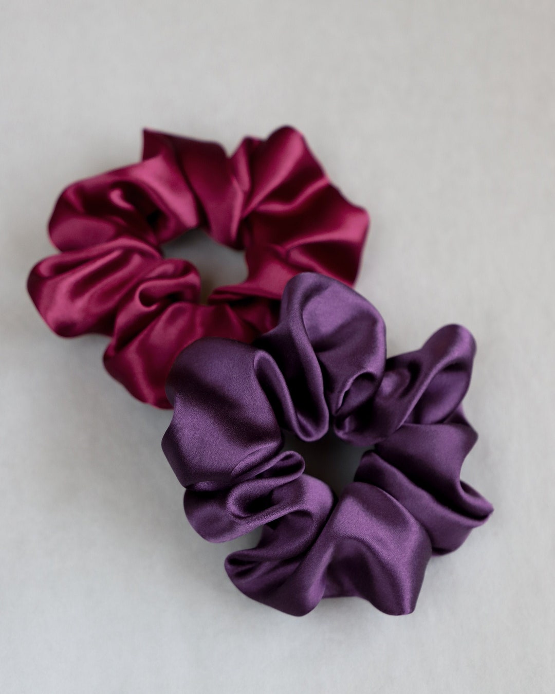 Satin Scrunchie Set Bulk Silk Scrunchies Plum Wine Scrunchy Silk Satin ...