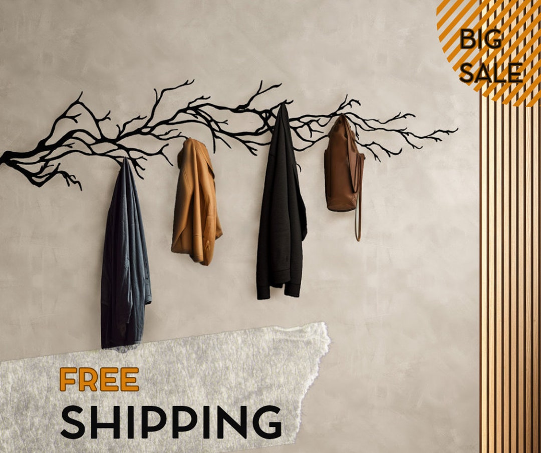 Stylish Large Coat Rack Metal Wall Hanger Wall Mount Wall Hooks Coat ...