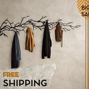 Stylish Large Coat Rack Metal Wall Hanger Wall Mount Wall Hooks Coat ...
