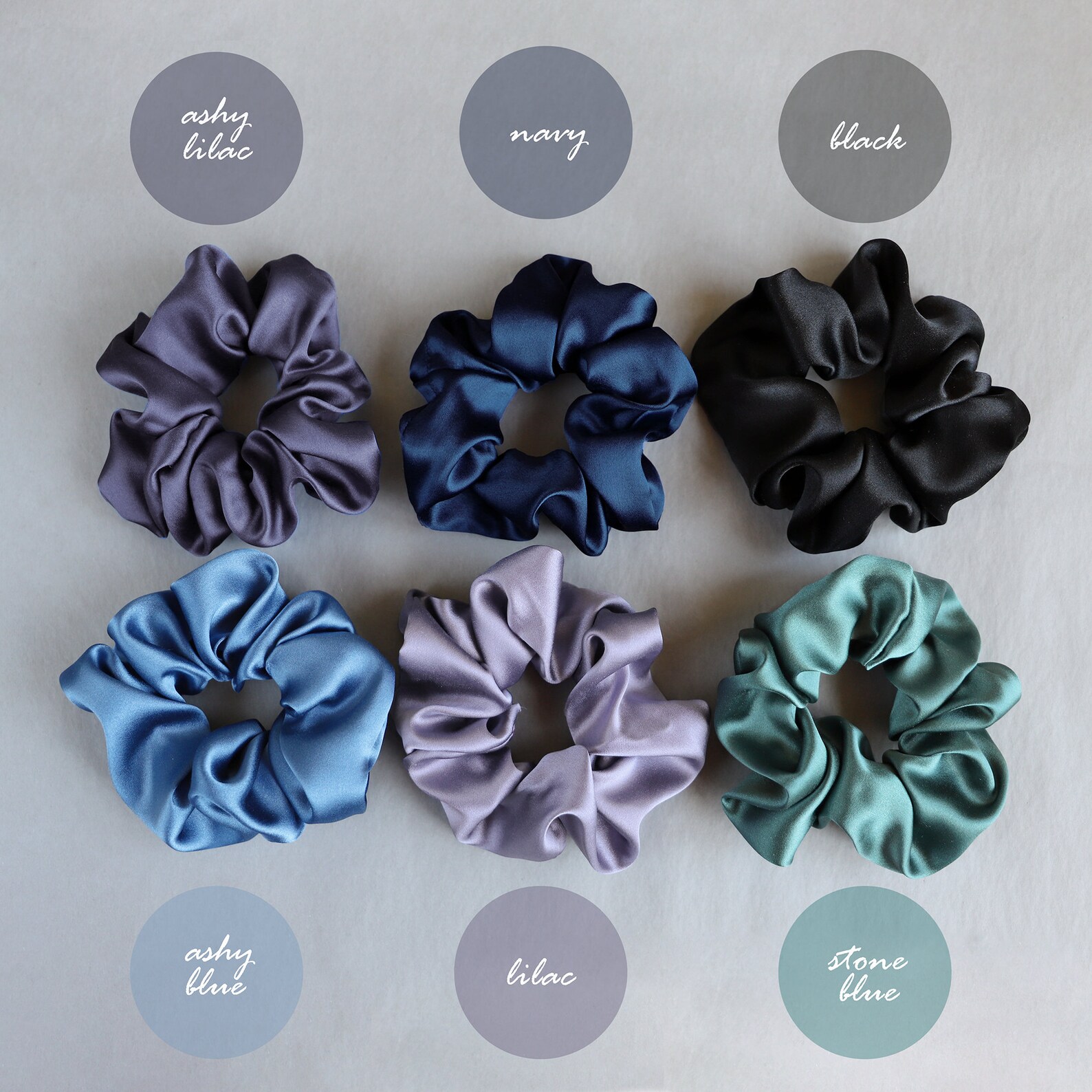 Silk Scrunchy Silk Satin Scrunchie Silk Navy Blue Care Silk - Etsy