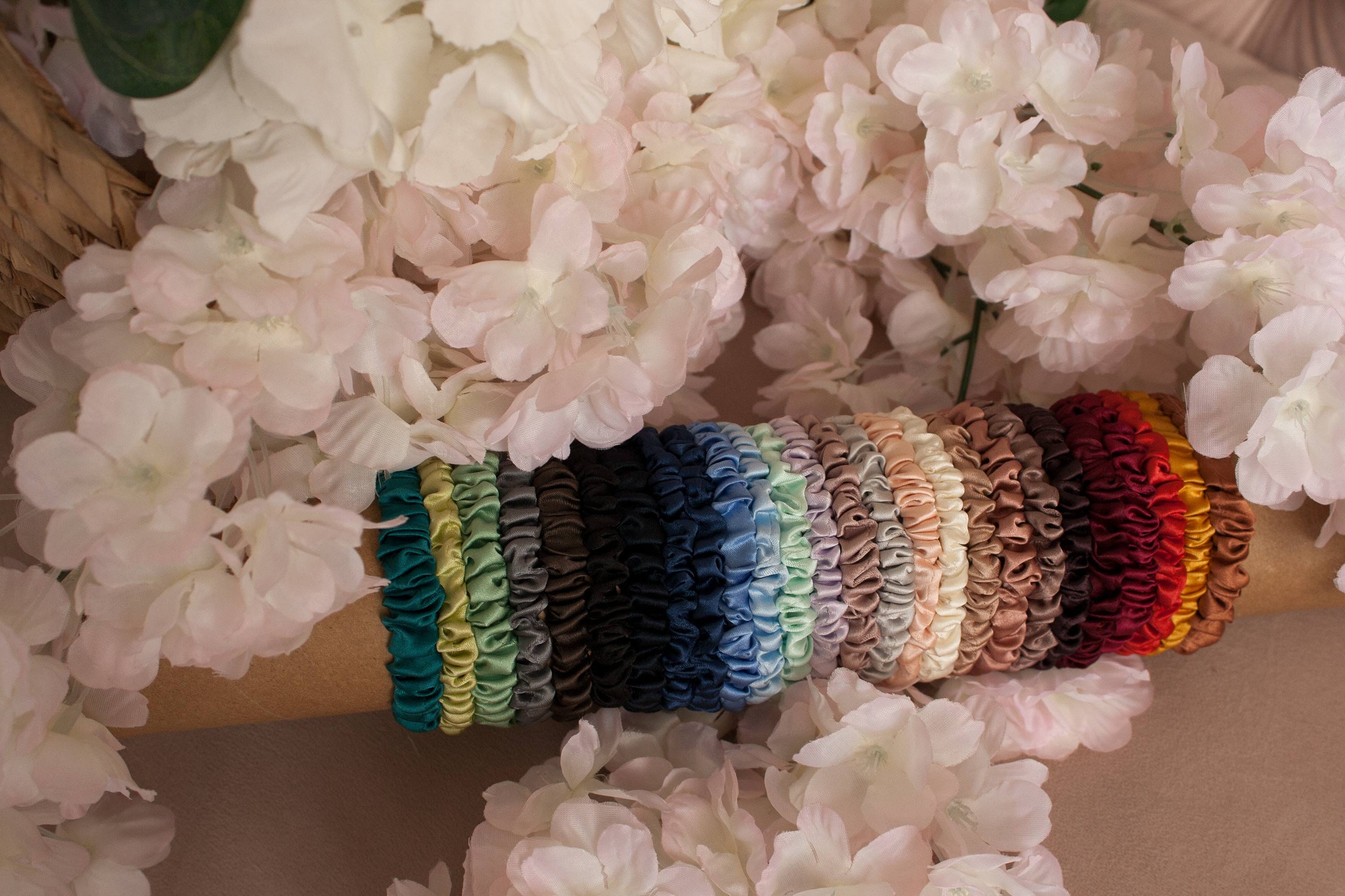 MANY COLORS Mulberry Silk Small Scrunchy Real 100% Silk Satin - Etsy