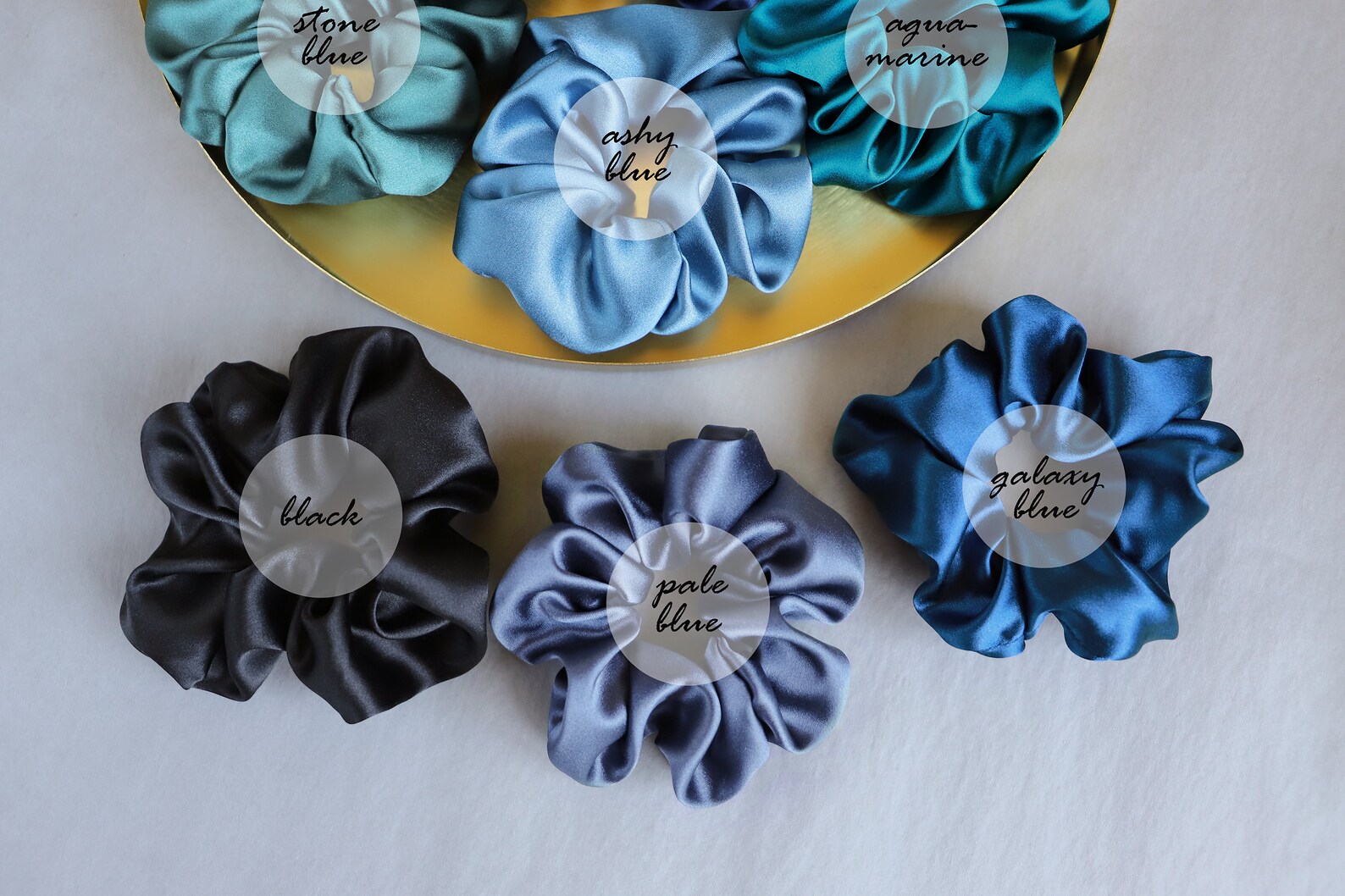 Silk Scrunchy Silk Satin Scrunchie Silk Navy Blue Care Silk - Etsy