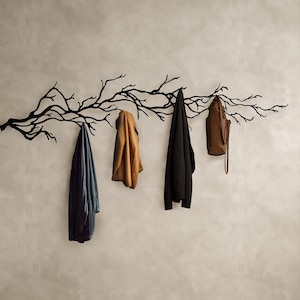 Tree Branch Metal Wall Rack Sleek Home Decor, Minimalist Decor ...