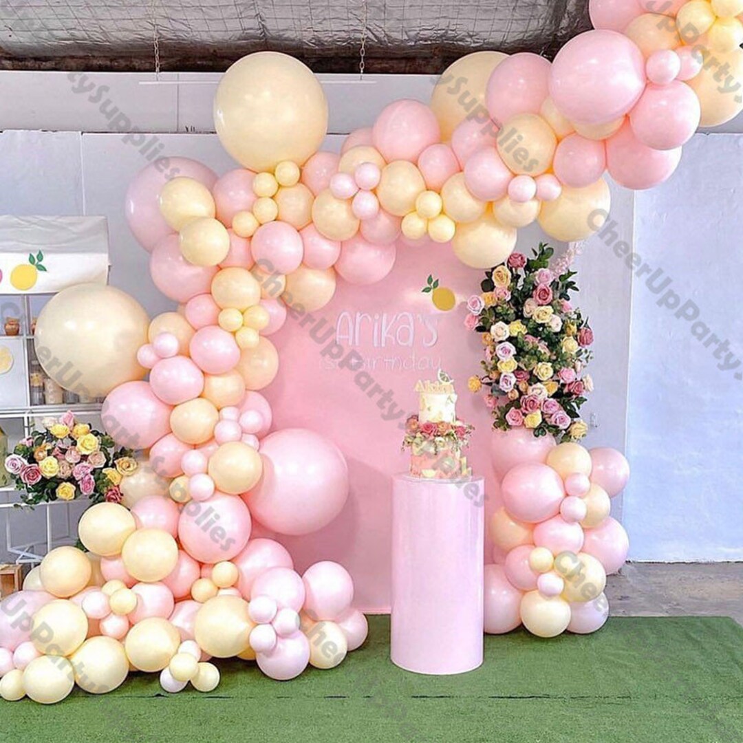 135pcs Matte Light Pink Balloon Arch Kit Macaron Yellow - Etsy