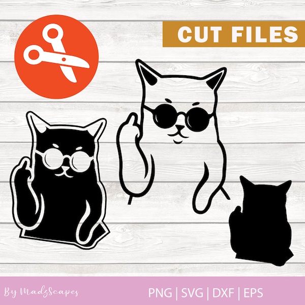 Middle Finger Cat - Etsy