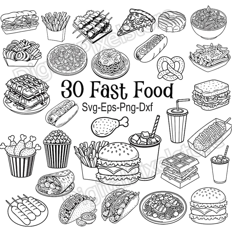 Burger Vector Illustration - Etsy