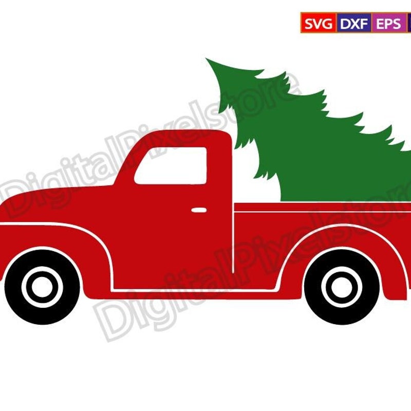 Christmas Red Truck Svg - Etsy