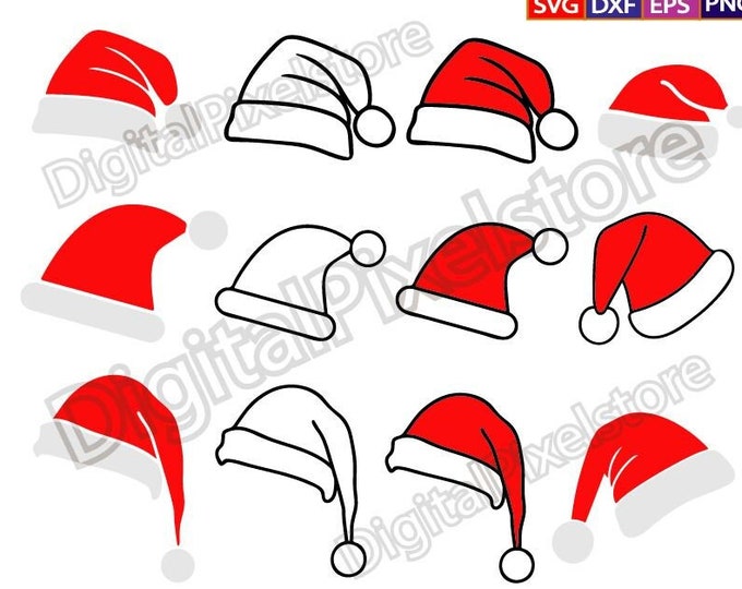 Santa Christmas Hat Svg Png Pdf Ai Dxf Files Download - Etsy Canada