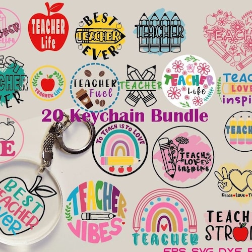 Teacher Keychain Personalized Bundle Png Sublimation Designs - Etsy