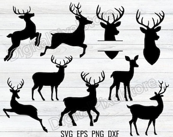 CHRISTMAS REINDEER SVG, Reindeer Svg Files for Cricut, Deer Bundle Svg ...