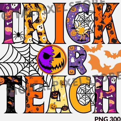 Trick or Teach Funny Halloween Teacher SVG - Etsy