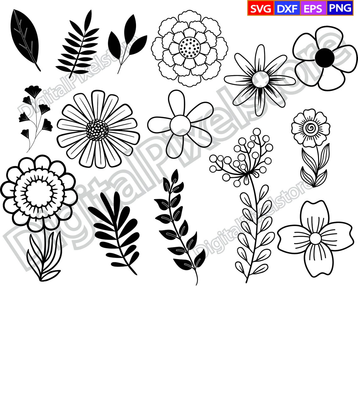 Cute Flower SVG Bundlegardening Flower Svgflowers | Etsy