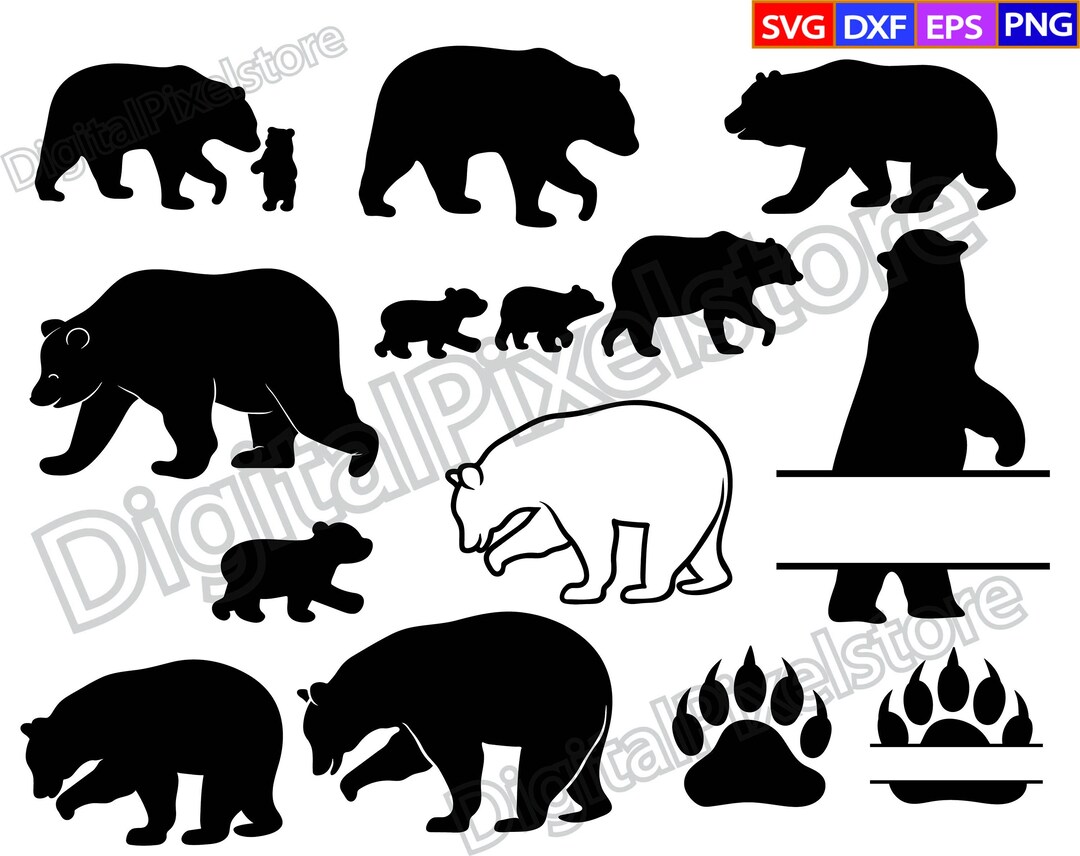 Bear Bundle Svg,bear Family Svg,bear Svg,baby Bear Svg,svg Files for ...