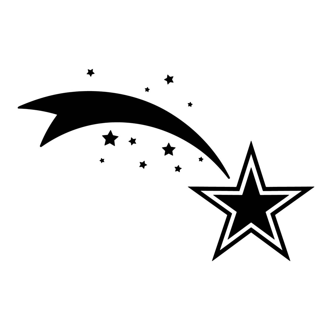 Shooting Star Svg,shooting Star Cut File,star Silhouette,star Design ...