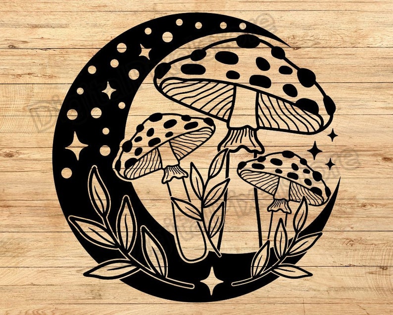 Mystical Moon Mushroom Svgmushroom Svgmushroom Svg - Etsy