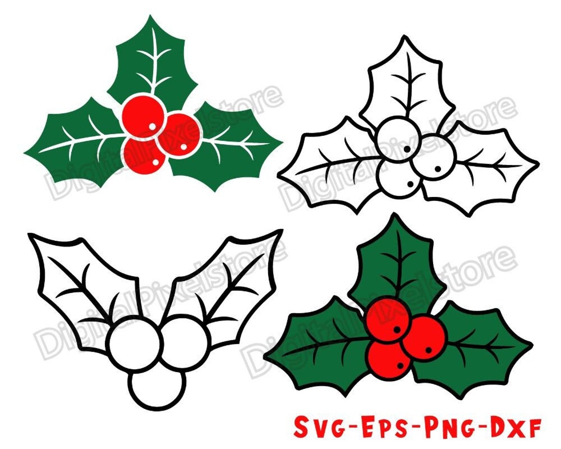 Christmas Holly Svgholly Berry SVG christmas - Etsy