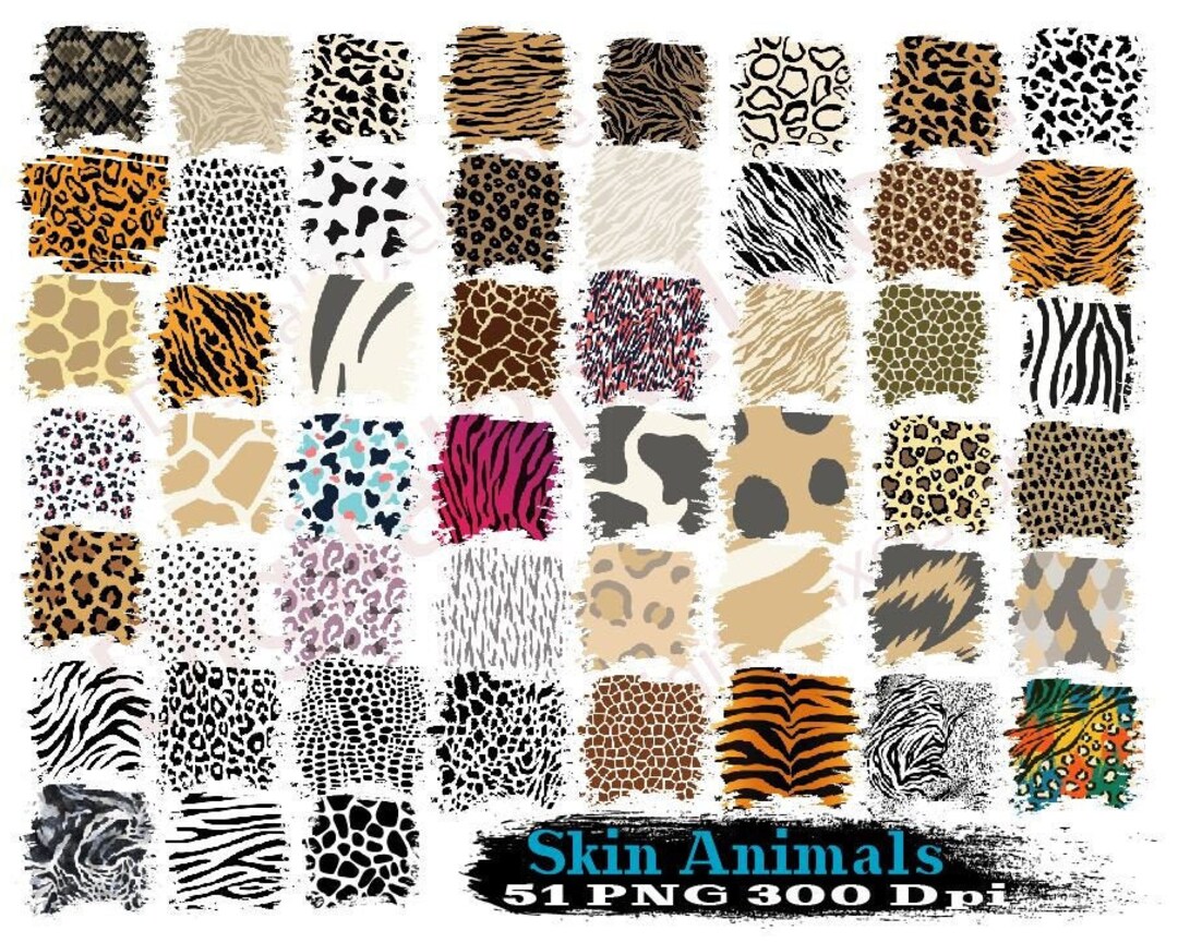 Animal Print PNG Backgrounds: Leopard, Zebra, Tiger, Sublimation Design ...