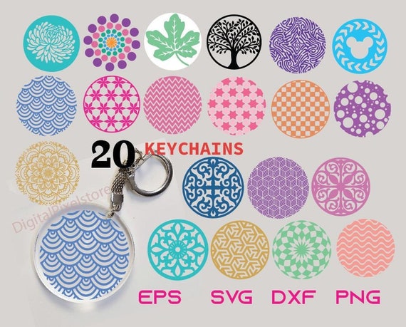 Keychain Svgkeychain Svg Bundlekeychain Designround Pattern - Etsy