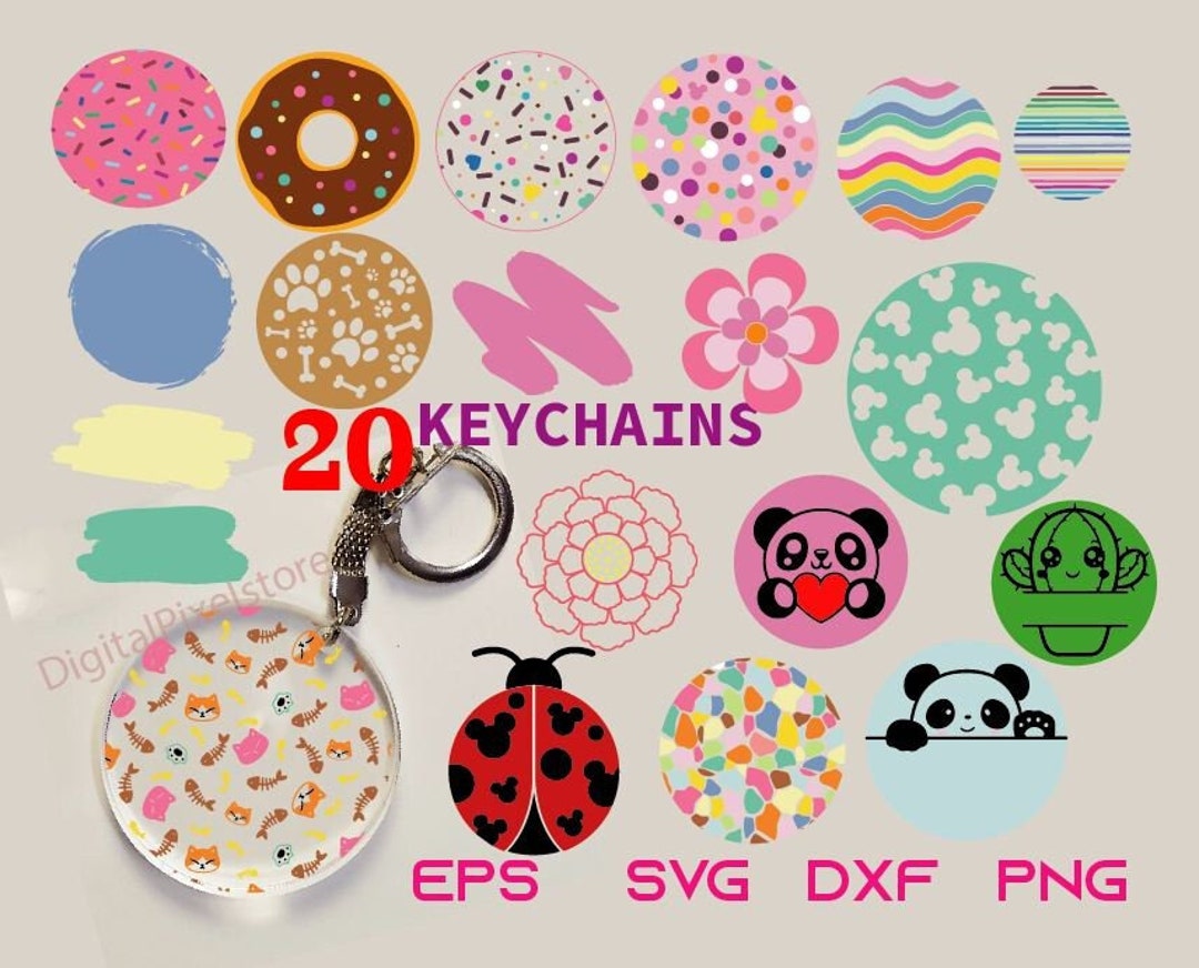 Keychain Svg Bundle,keychain Svg,keychain Pattern Svg,key Ring Pattern ...