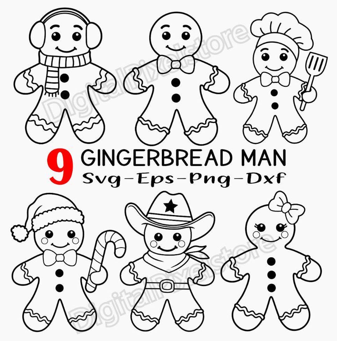 Gingerbread Man Svg, Gingerbread SVG, Gingerbread Outline Svg ...