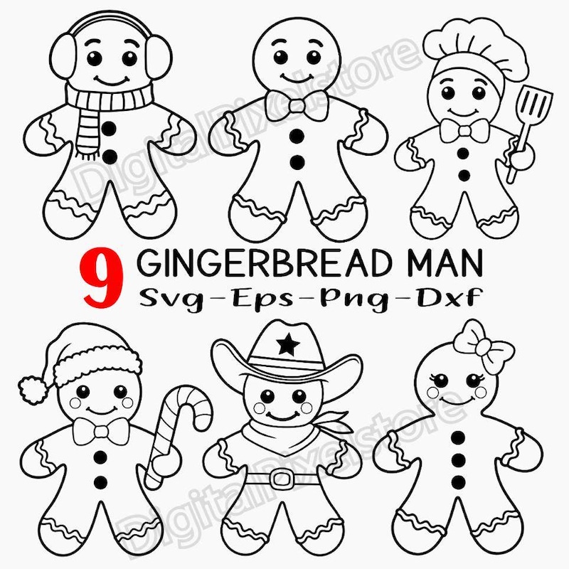 Plantilla de muñeco de jengibre - Etsy México