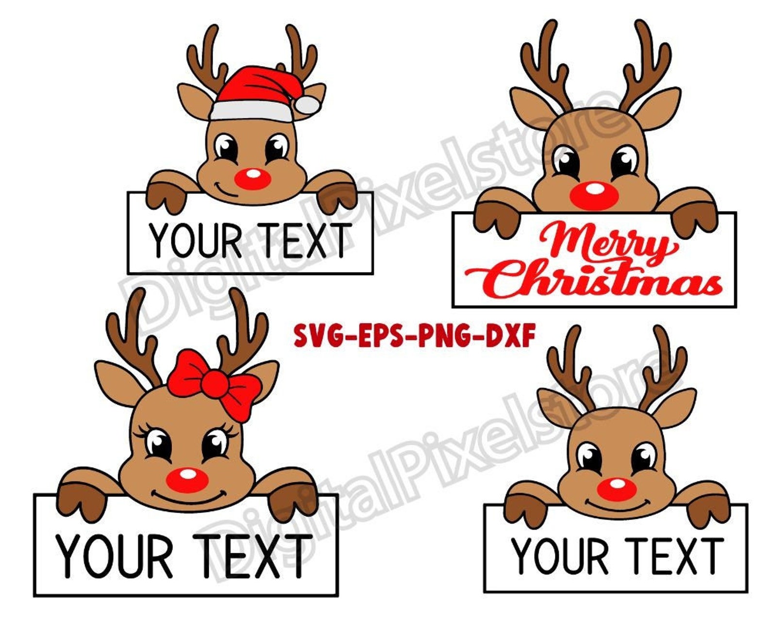 Reindeer Frame Svgreindeer Face Svgmerry Christmas Reindeer - Etsy