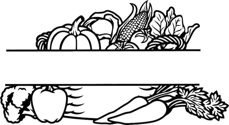 Vegetable Name Frame SVG: Monogram Cut Files (digital Download) - Etsy
