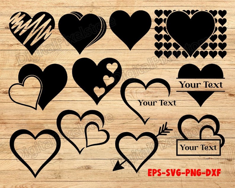 Heart SVG Bundle: Hand Drawn Doodle Hearts, Valentine's Day (digital ...