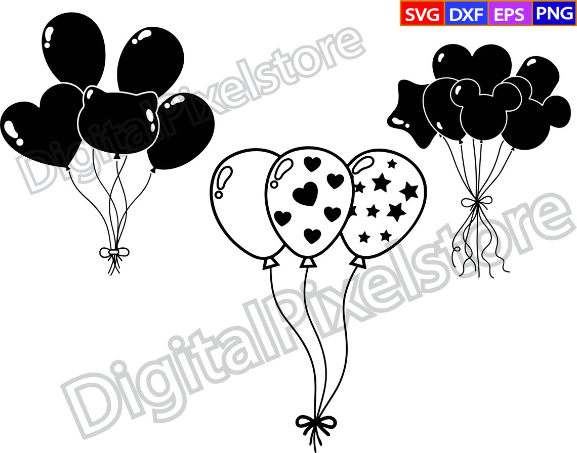 Balloon Svg Bundleballoon Svgcutting File for - Etsy