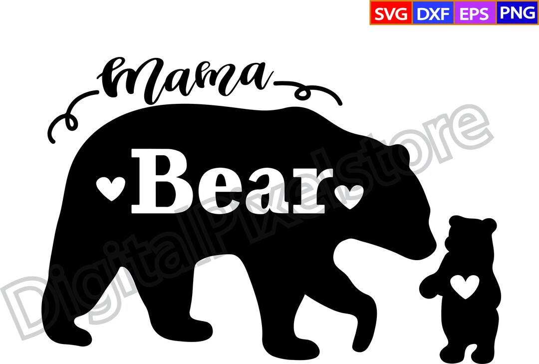 Mama Bear Svg,mommy Bear Svg,mama Bear Silhouette,mom Shirt Design,mama ...
