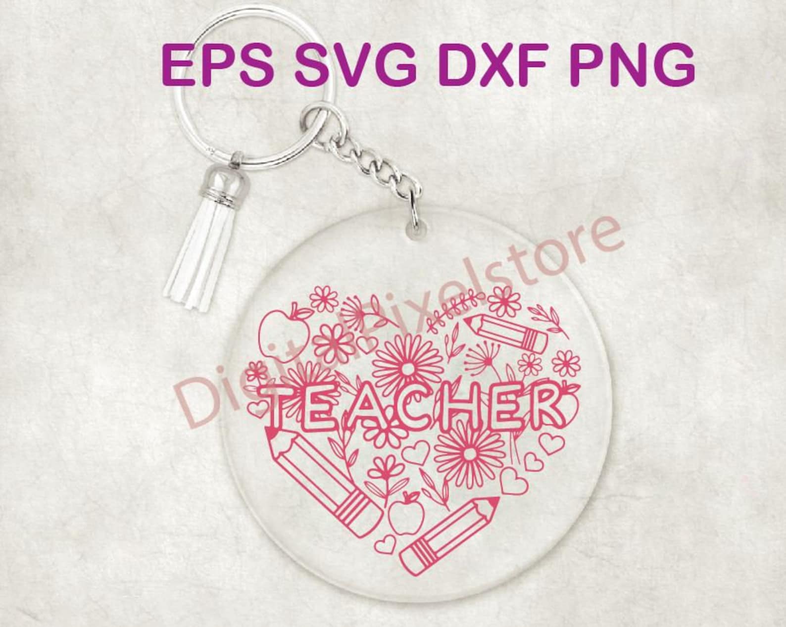 Teacher Keychain SVG Bundle: Back to School Designs (digital Download ...