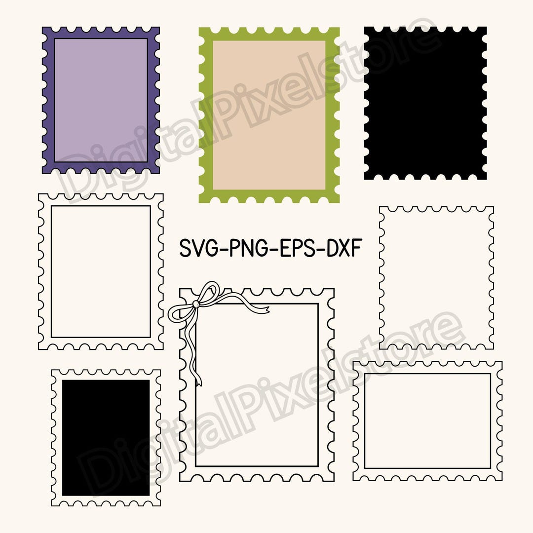 Postage Stamp SVG Bundle: Cricut Cut Files (digital Download) - Etsy