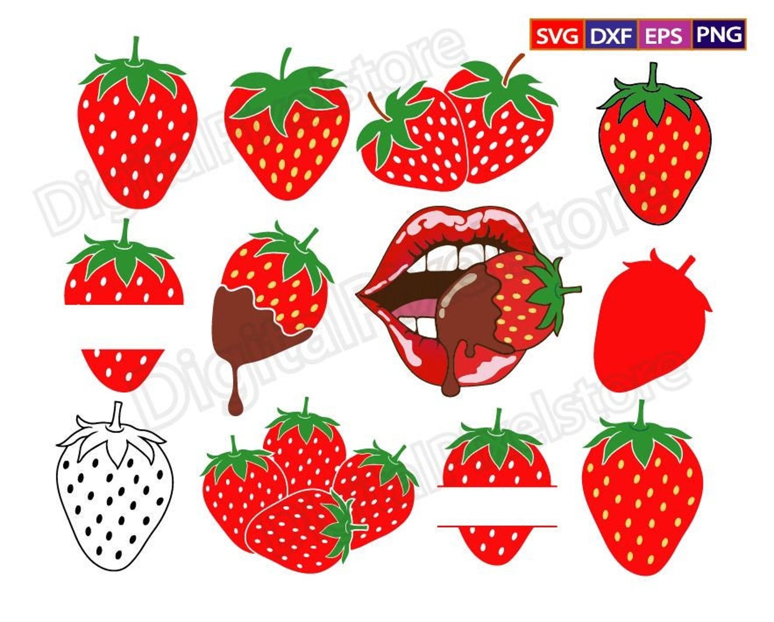 Strawberry Bundle Svgstrawberry Clipartstrawberry - Etsy