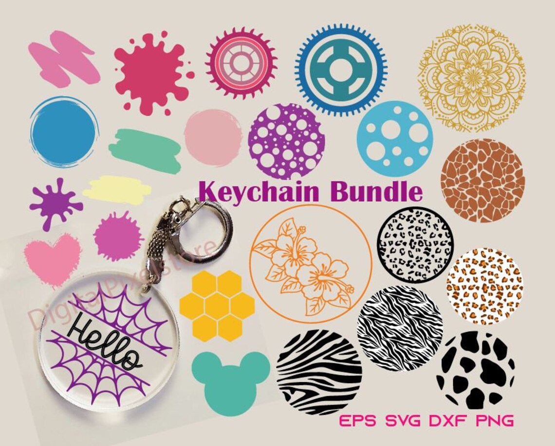 Keychain Bundle Svgkeychain Svground Keychain Svgkeychain - Etsy