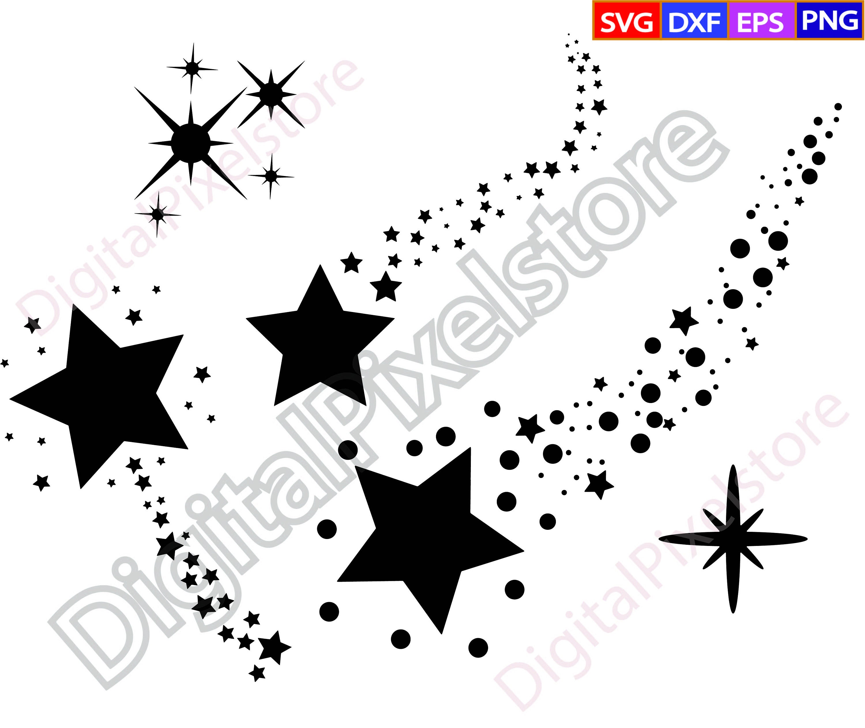 Sparkle Stars SVG Bundle, Shooting Stars Cut Files (digital Download ...