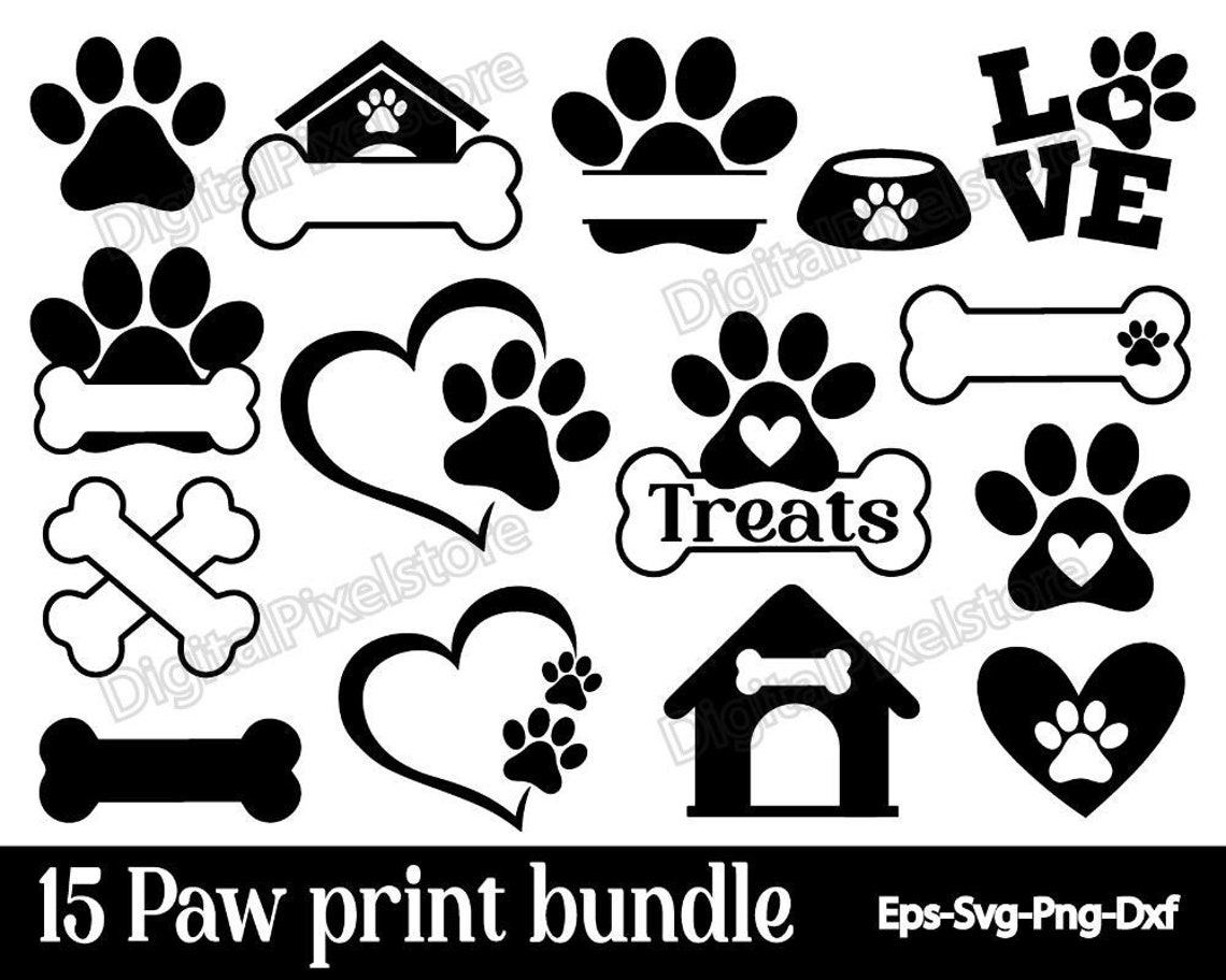 Paw Print Svg Bundledog Paw Print Svgdog Paw Svgpaw Svgpaw - Etsy