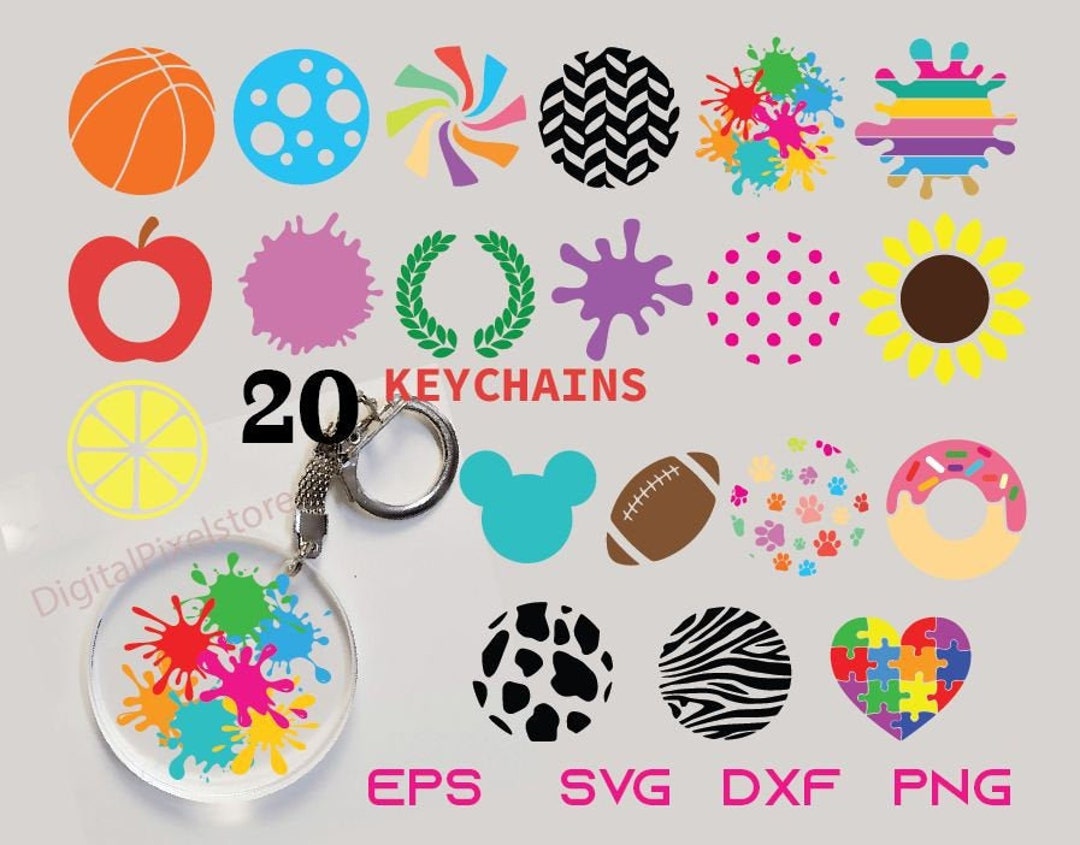 Keychain Svg Bundle,keychain Svg,keychain Pattern Svg,key Ring Pattern ...