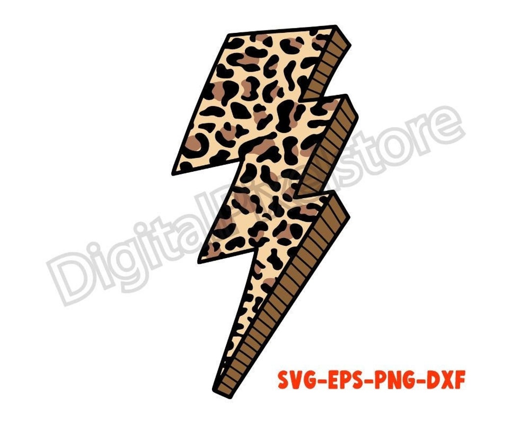 Leopard Lightning Bolt Svg,leopard Lightning Bolt for Cricut,leopard ...