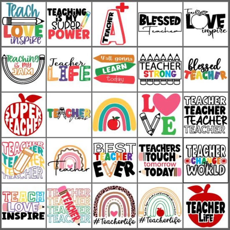 Teacher Bundle Svgteacher Svgteacher Quote Svgschool - Etsy