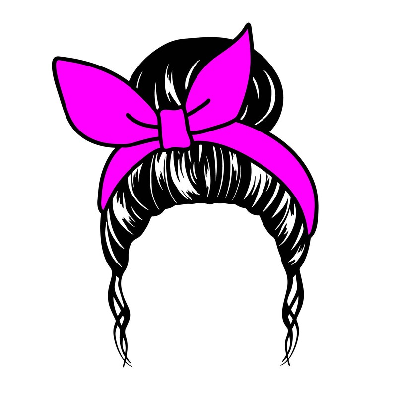 Messy Bun SVG Bundlemessy Bun Svgmom Life Svghair Bun - Etsy