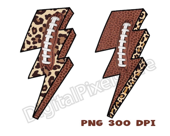 Football Leopard Lightning Bolt Pngsports Ball Lightning - Etsy