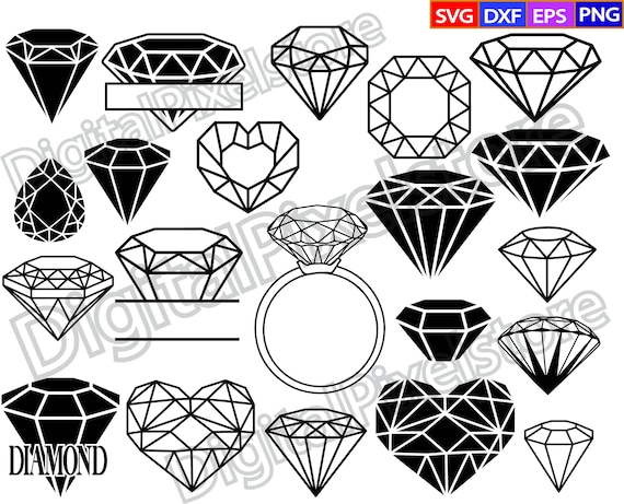 Diamond SVG Bundlediamond Svgdiamond Ring Svgdiamond | Etsy