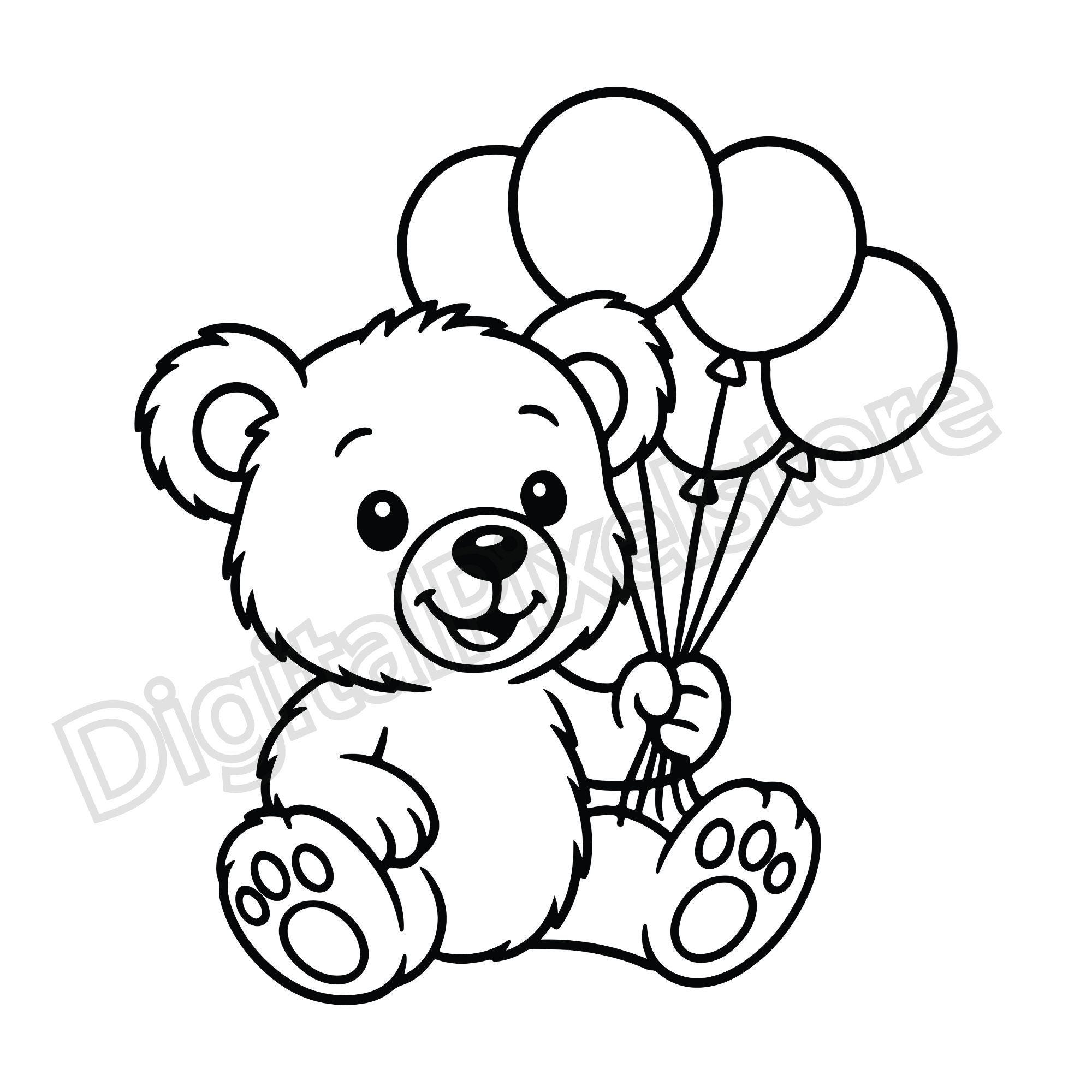 Teddy Bear Outline, Bear Face SVG, Split Monogram, Silhouette, Vector ...