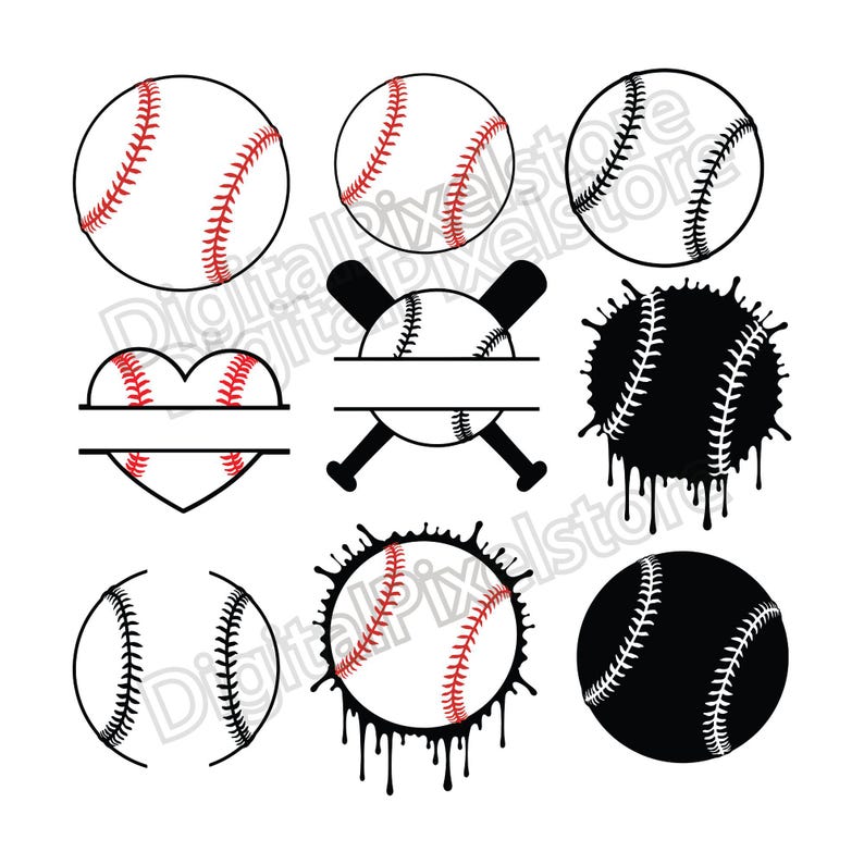 Baseball SVG Bundle: Sport Design, Monogram Clipart (digital Download ...