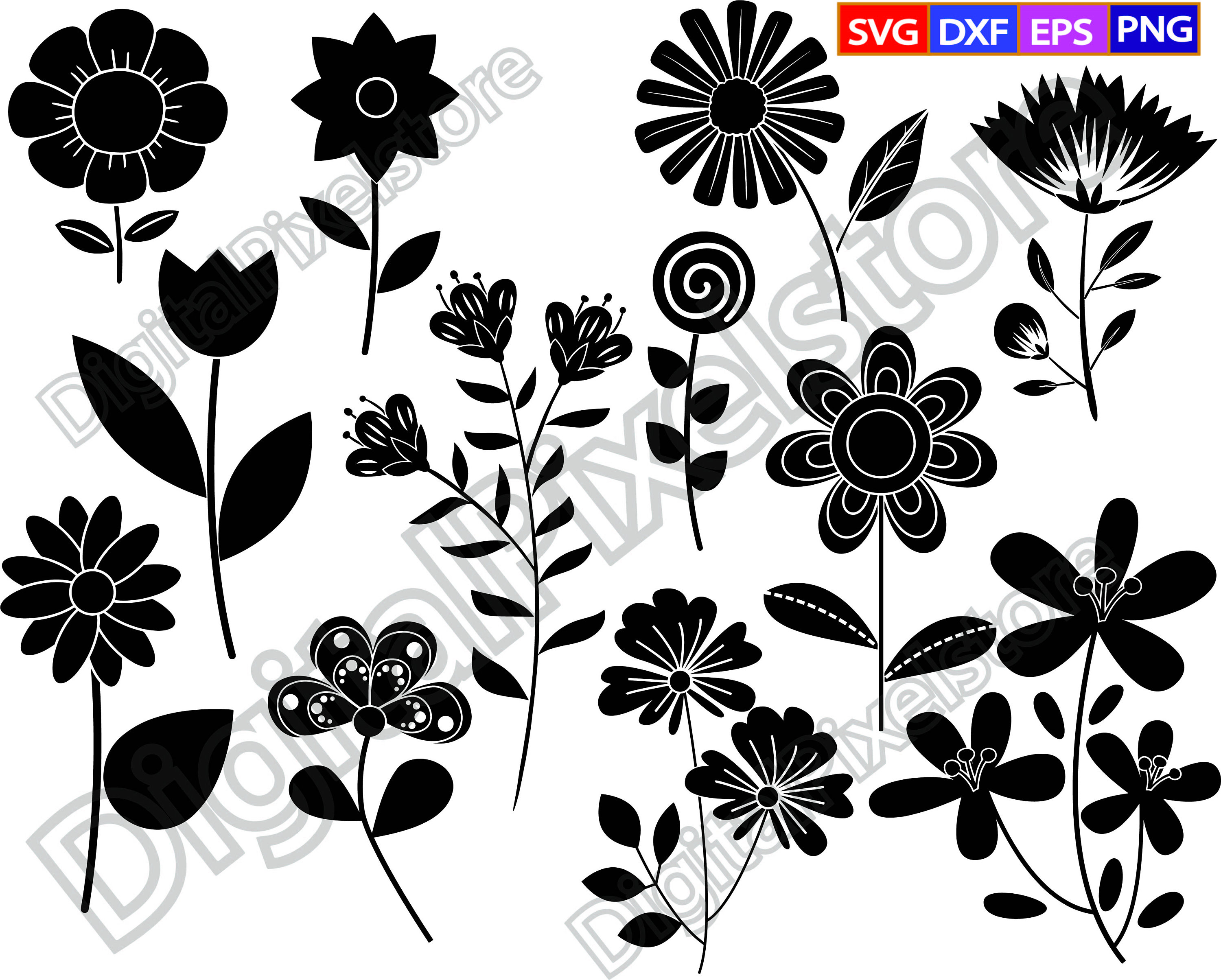 Cute Flower SVG Bundlegardening Flower Svgflowers | Etsy
