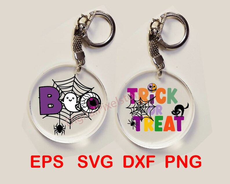 Halloween Keychain SVG Bundle: Ghost, Spider, Witch (digital Download ...