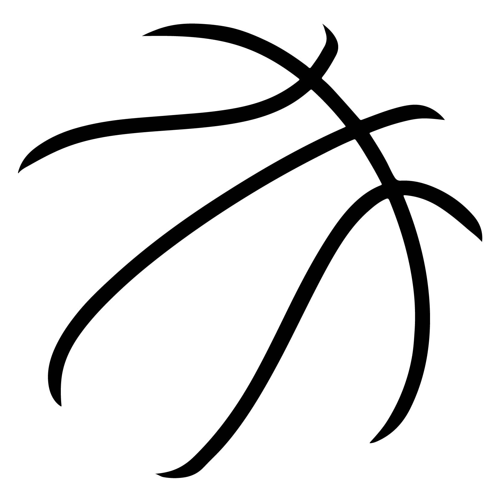 Half Basketball Outline
