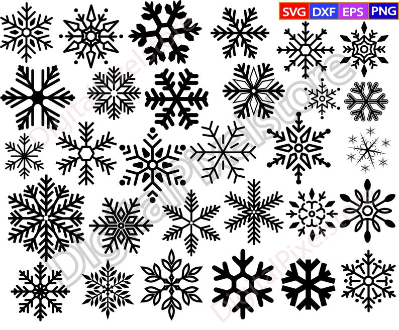 Snowflake SVG Bundle: Winter Christmas Cut Files (digital Download) - Etsy