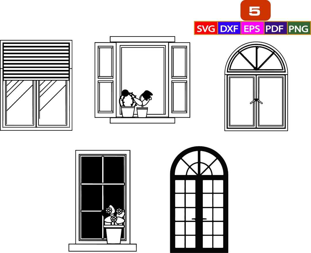 Windows Svg,gothic Windows,arched Frame Die Cut Files,windows Bundle ...